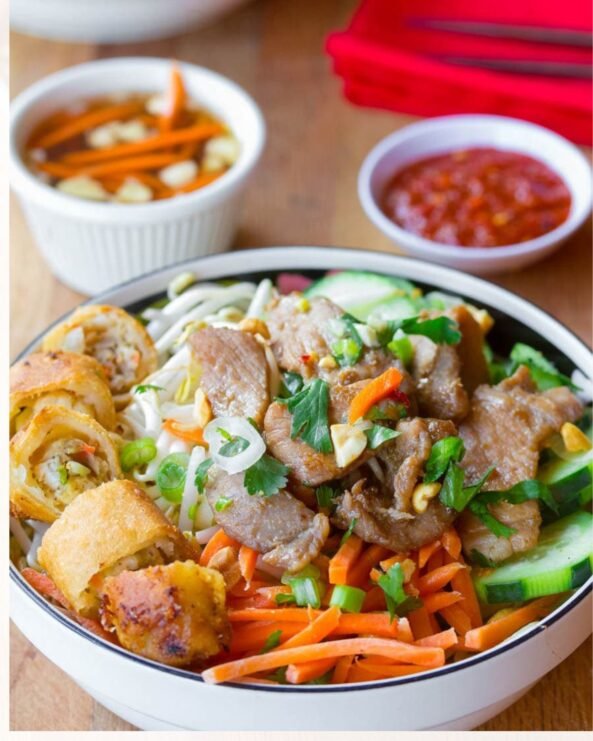 Bún Chả Giò (Vietnamese Spring Roll Noodle Bowl)